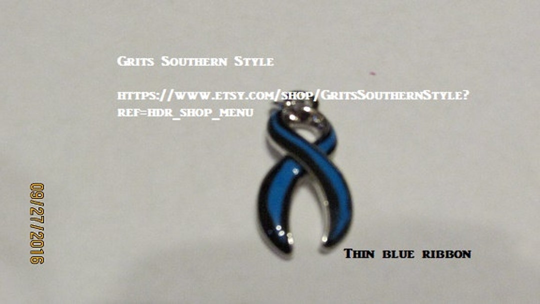 Thin Blue Line Awareness Ribbonlaw Enforcement Loss black/blue ...