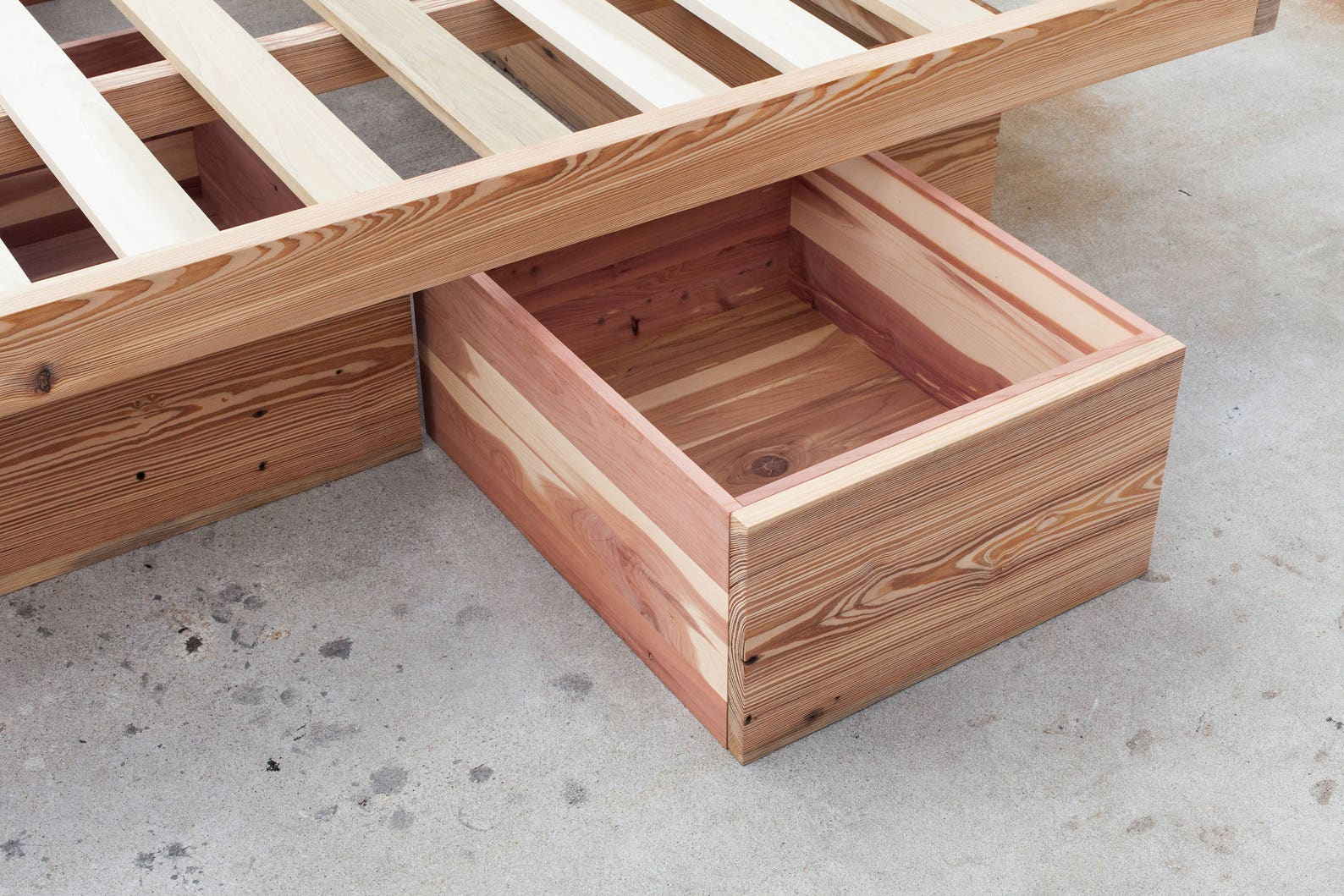 Raw Solid Antique Pine Platform Bed With Storage queen King - Etsy UK