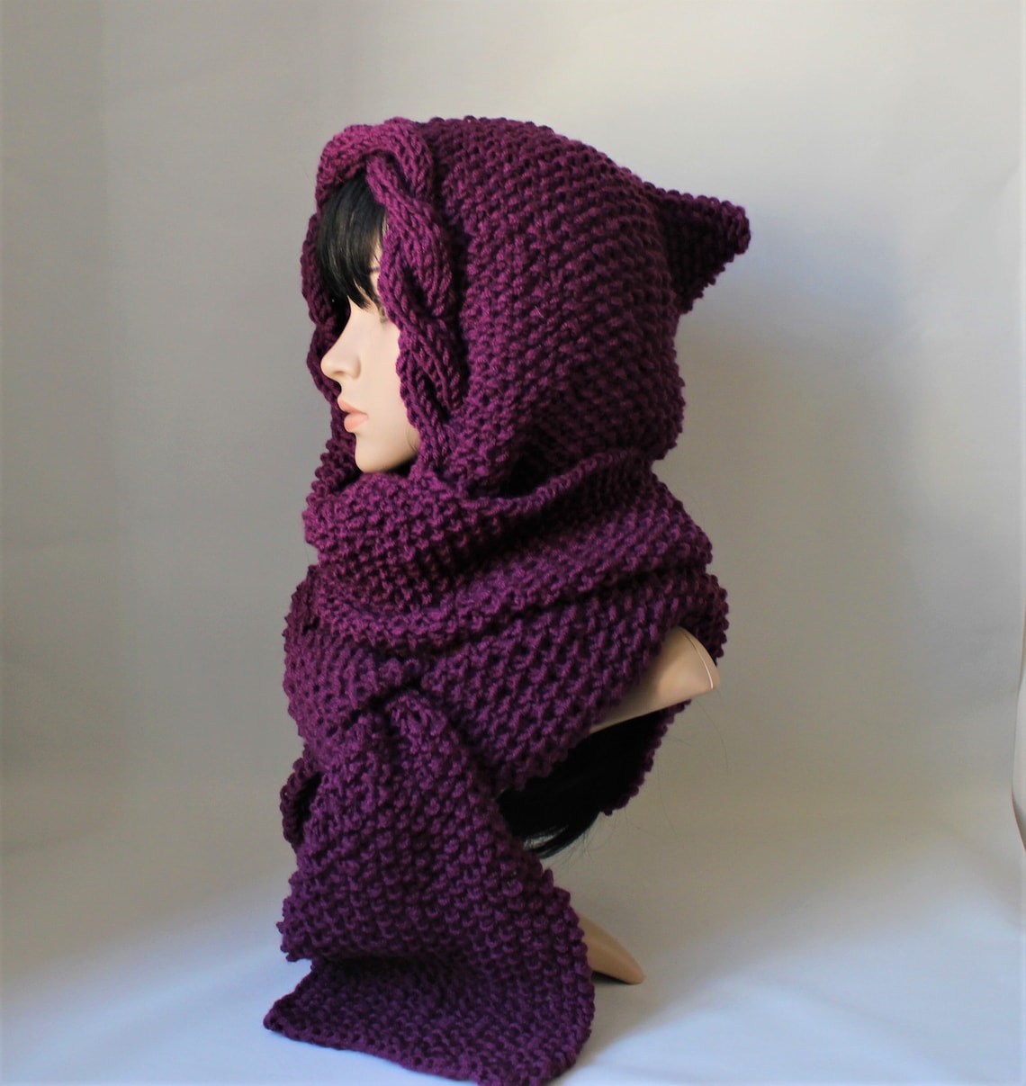 Bufanda con capucha, sudadera con capucha en azul marino - Etsy España