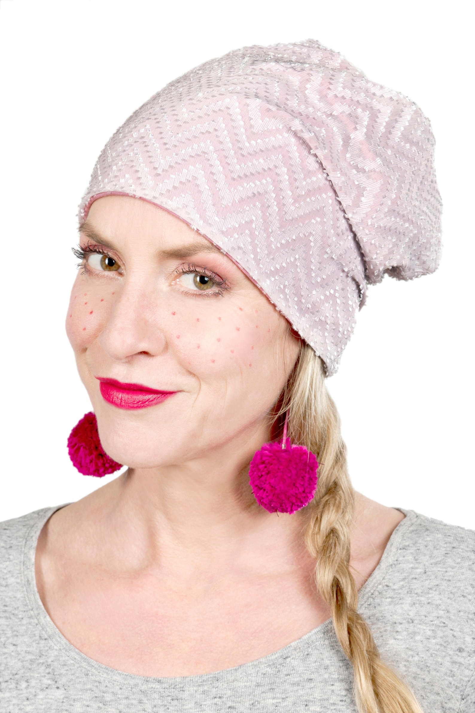 Gorro gorro rosa brillo jersey upcycling talla única - Etsy España