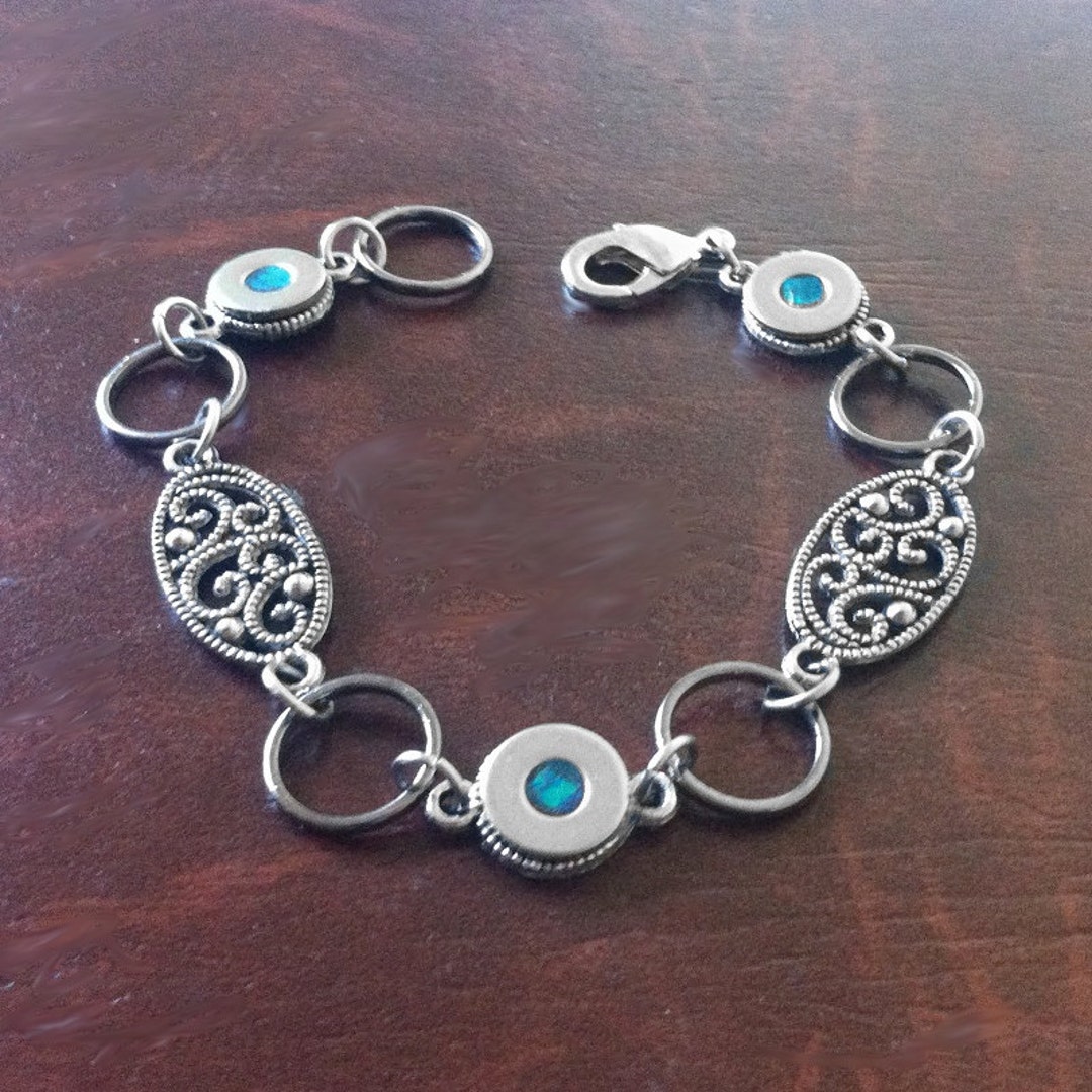 Filigree Link Bracelet, Antique Style, Medieval Jewelry Design, Womens ...