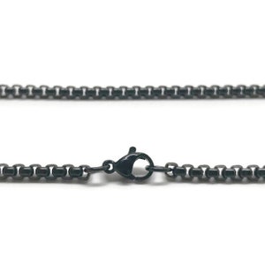 Black Box Chain Necklace, Stainless Steel Chain, 3mm, No Tarnish ...