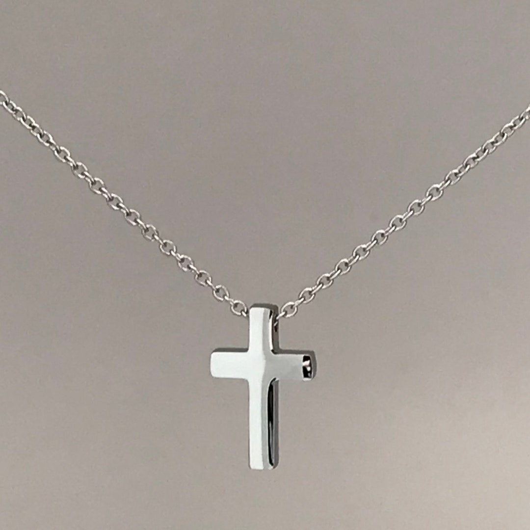 Small Silver Simple Cross Necklace for Women, Religious Christmas Gift ...