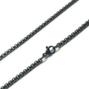 Black Box Chain Necklace, Stainless Steel Chain, 3mm, No Tarnish ...
