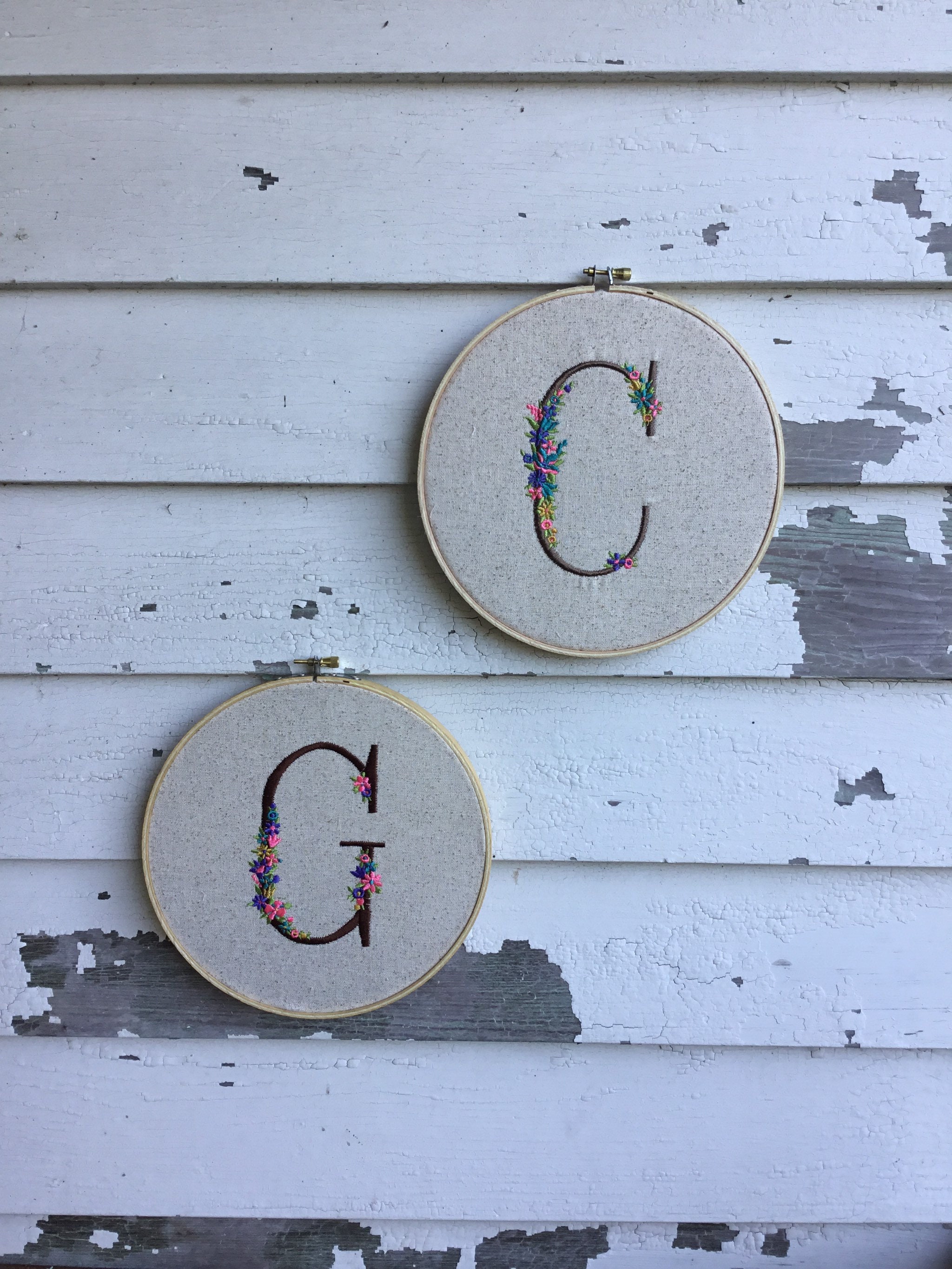 Letter Monogram Letter embroidery Wall Art Hoop Art | Etsy