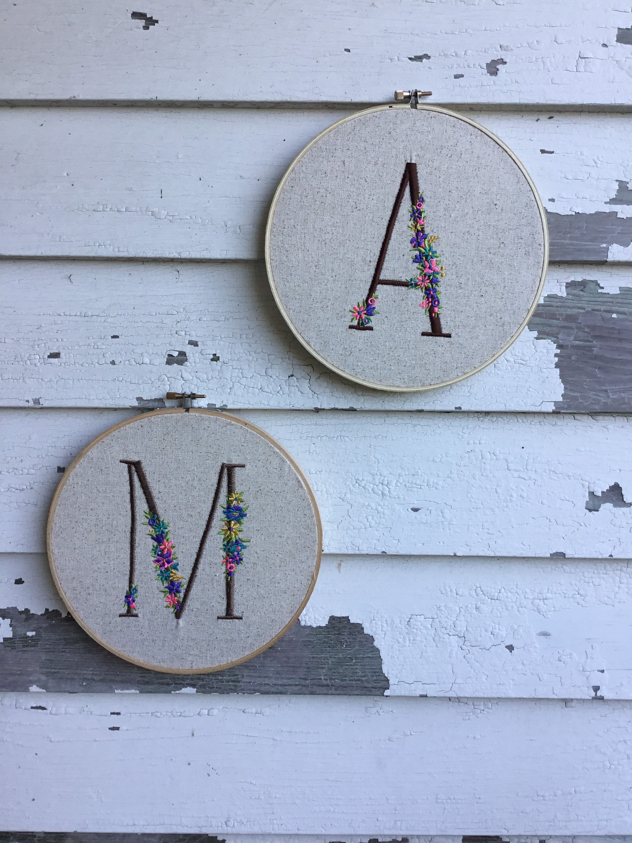 Letter Monogram Letter embroidery Wall Art Hoop Art | Etsy