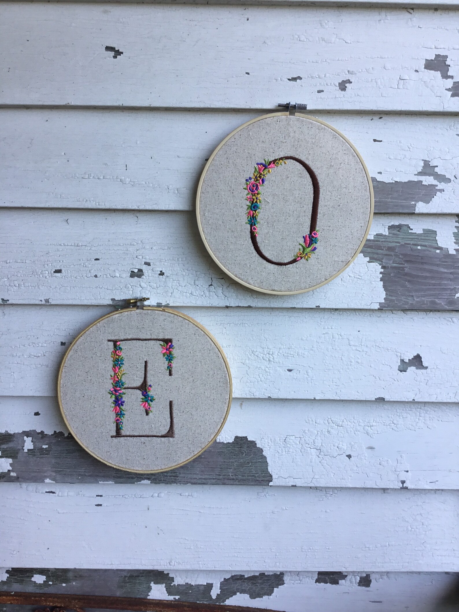 Letter Monogram, Letter Embroidery, Wall Art, Hoop Art, Nursery Decor ...