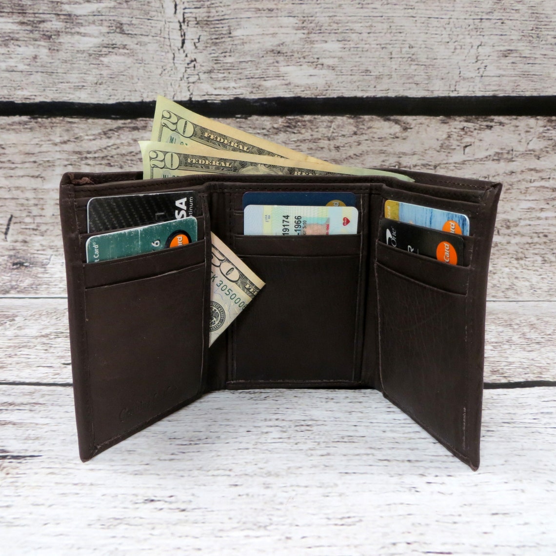 Tri Fold Wallet for Men Personalized - Gifts for Men - Groomsmen Gift ...