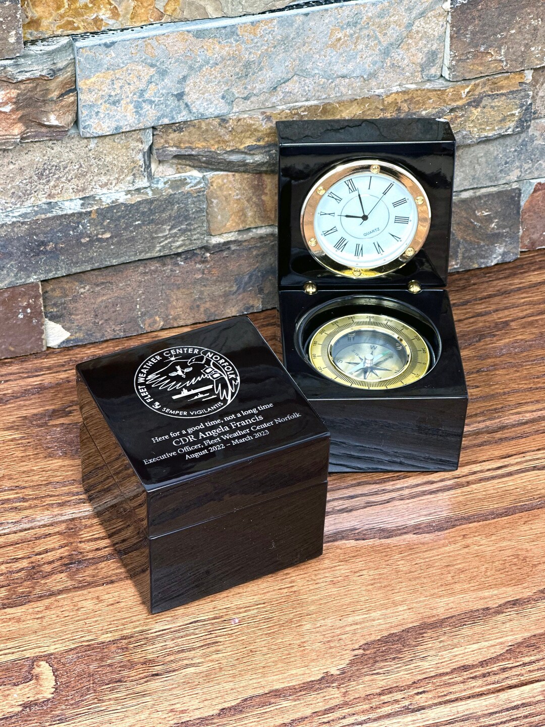 Personalized Nautical Compass Clock, Desk Supplies, Fathers Day ...