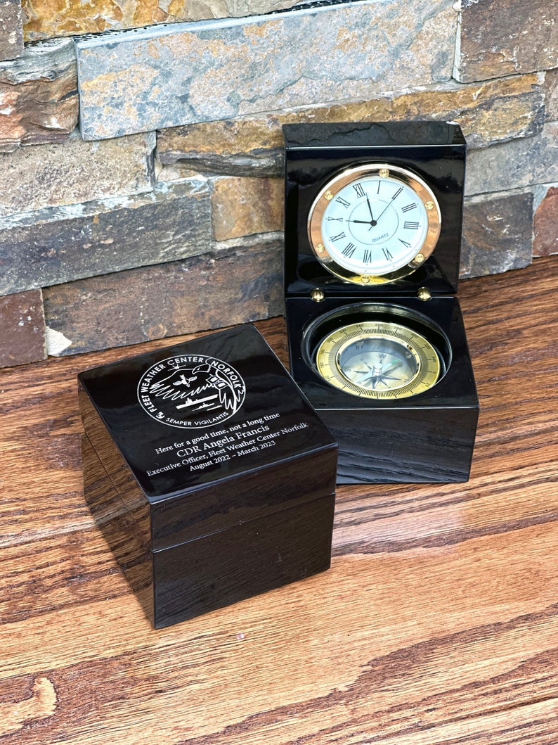 Personalized Nautical Compass Clock Desk Supplies Fathers - Etsy