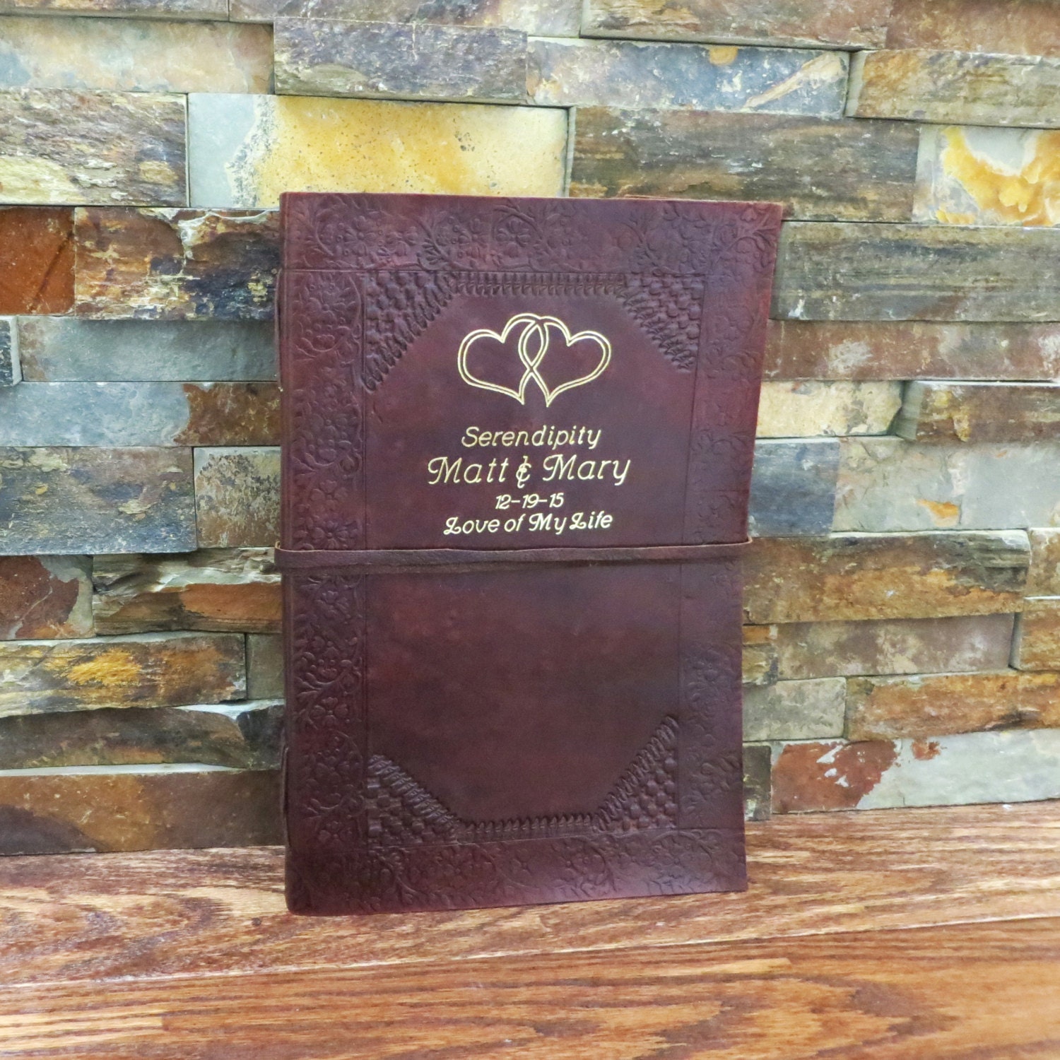 Personalized Journal Leather Wedding Guest Book - Etsy
