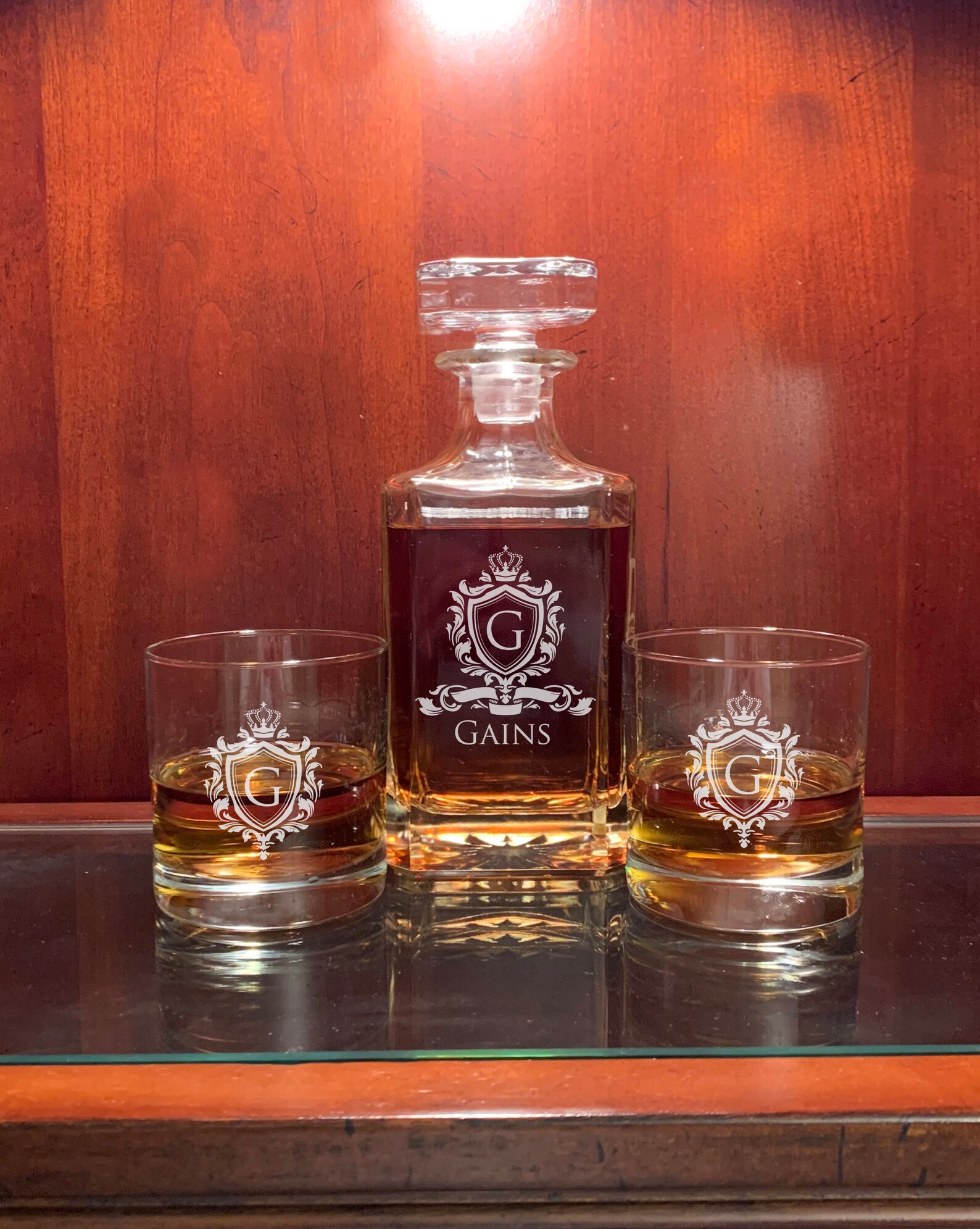 Engraved Whiskey Decanter, Personalized Groomsmen Gifts, Monogrammed ...