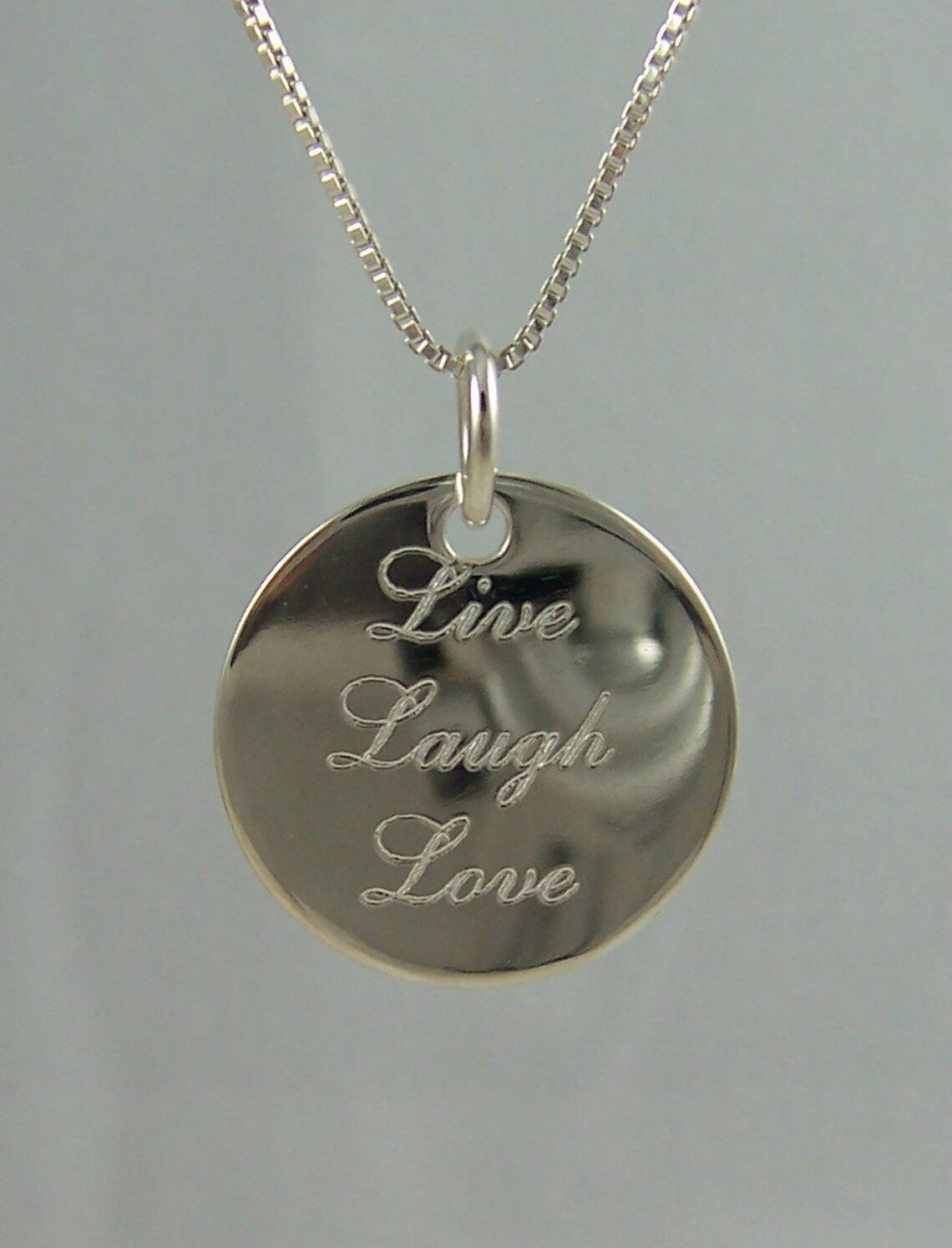Sterling Silver Live Laugh Love Necklace - Etsy