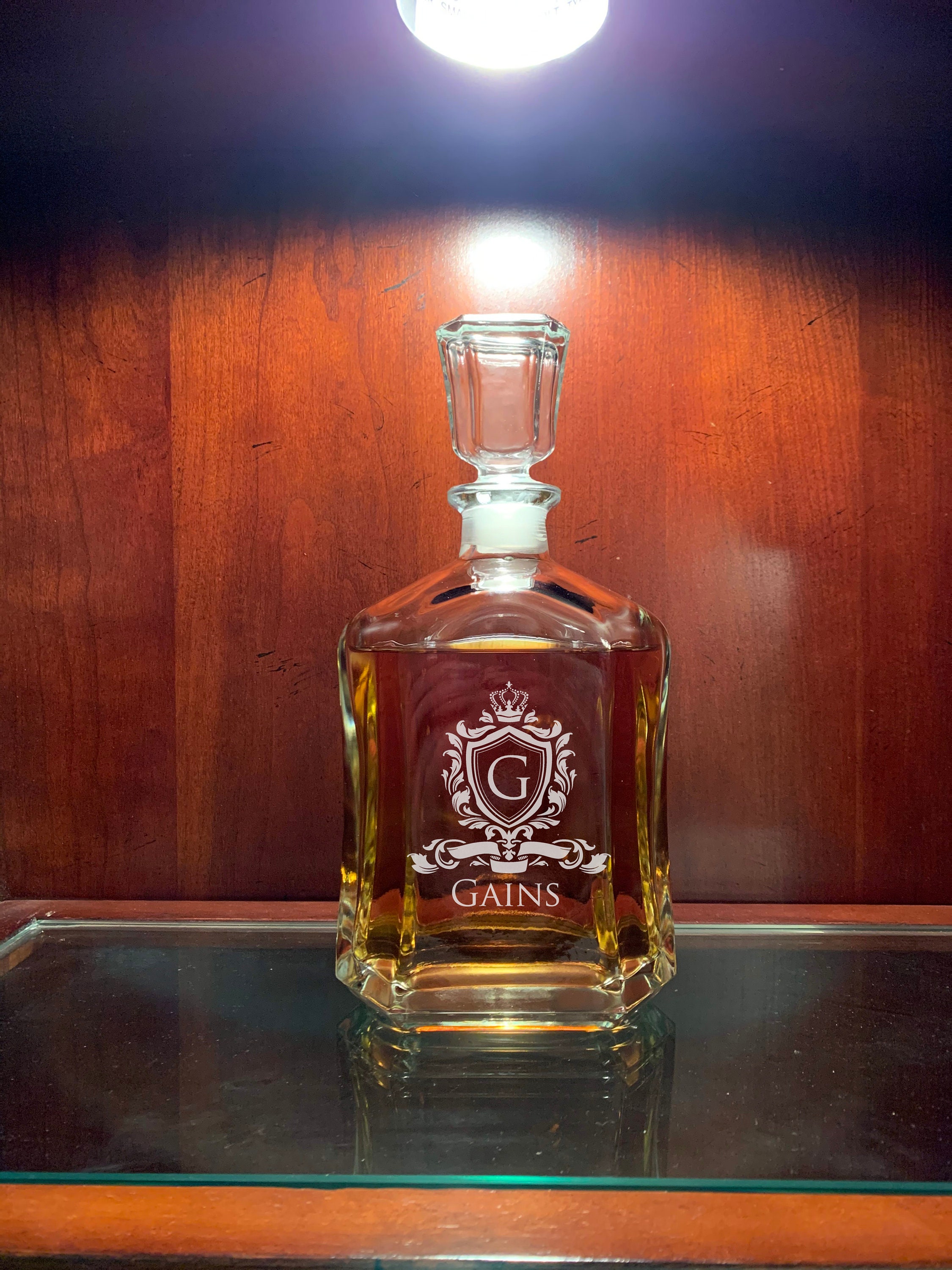 Whiskey Decanter Set Personalized Monogrammed Bourbon | Etsy