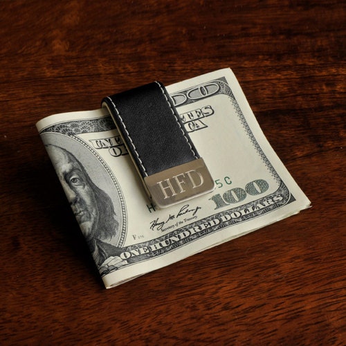 Personalized Gentry Leather Money Clip Engraved Monogram - Etsy