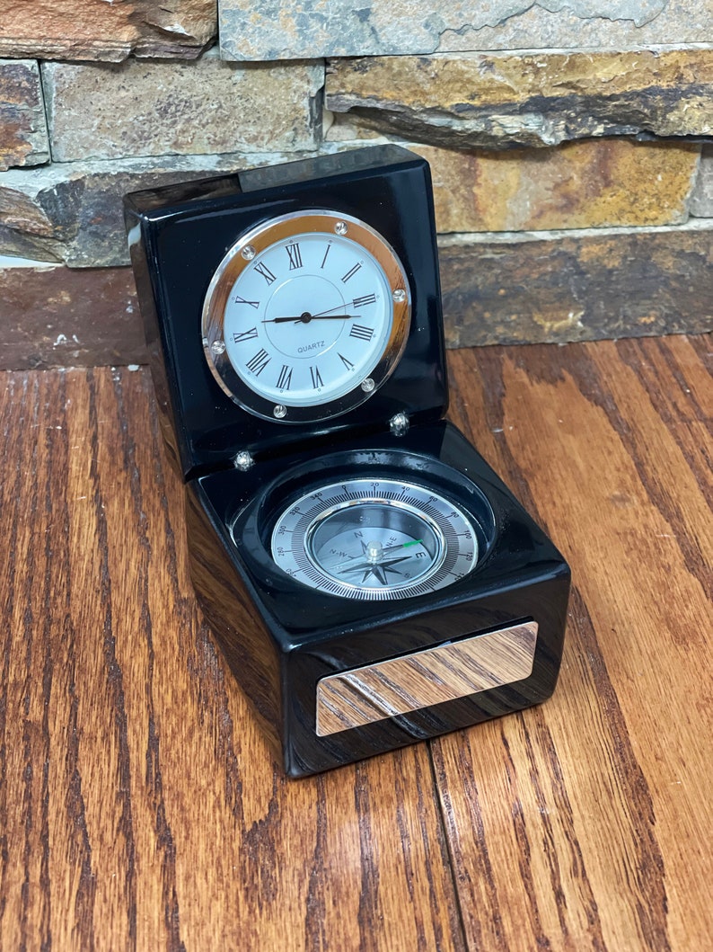 Personalized Nautical Compass Clock Desk Supplies Fathers - Etsy
