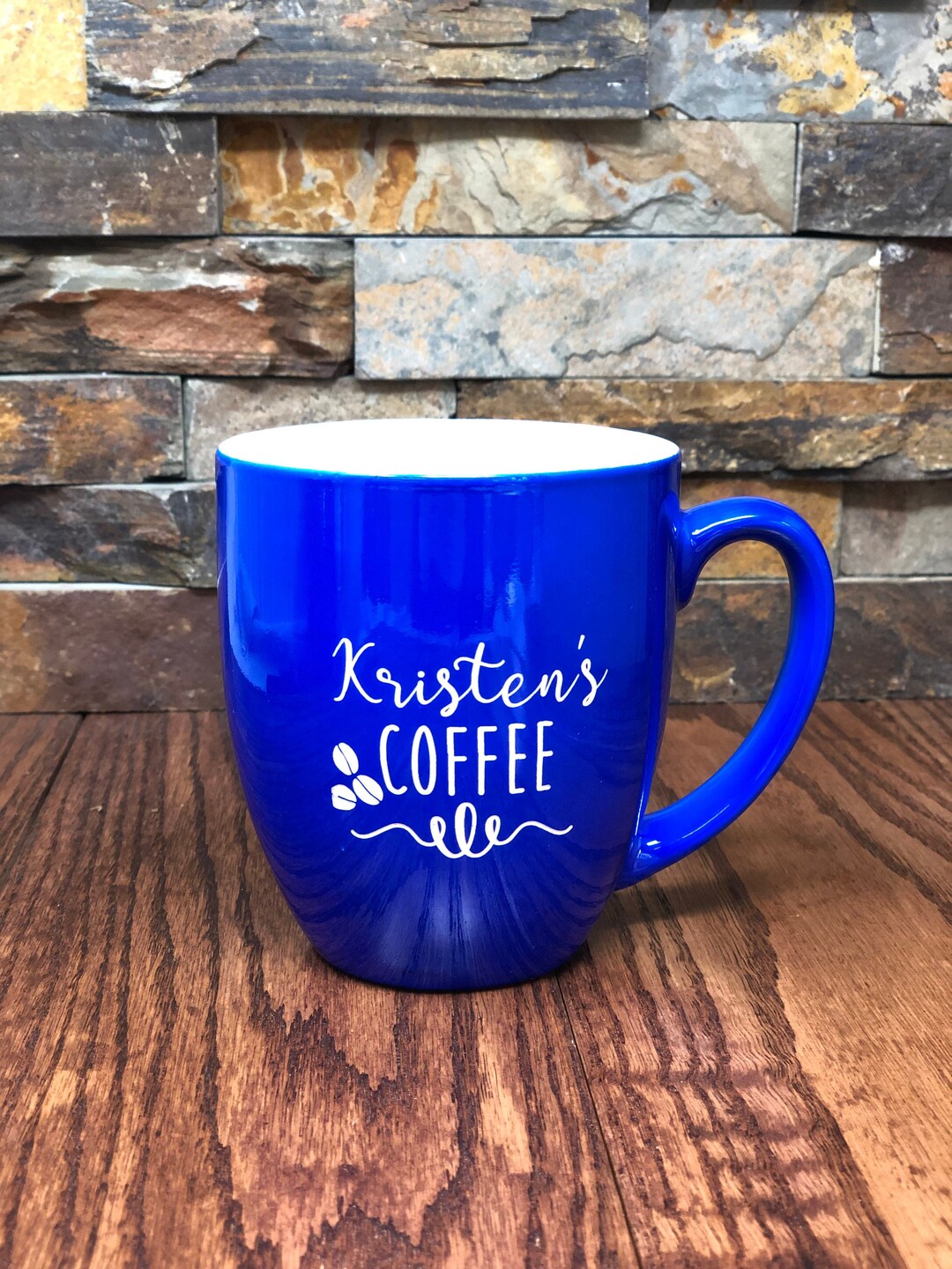 Ceramic Coffee Mug Personalized, Custom Bistro Cup, Engraved Office ...