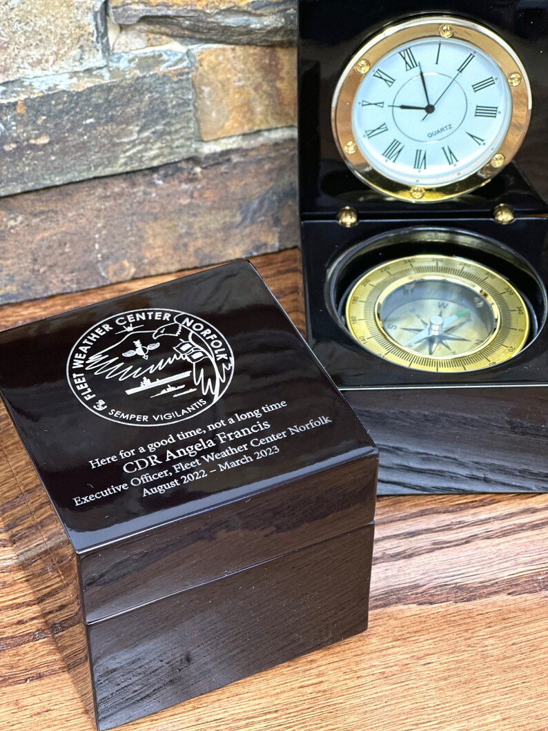 Personalized Nautical Compass Clock Desk Supplies Fathers - Etsy