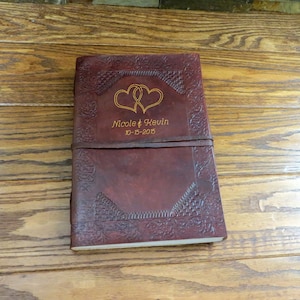 Personalized Journal - Leather Wedding Guest Book - Accessories ...