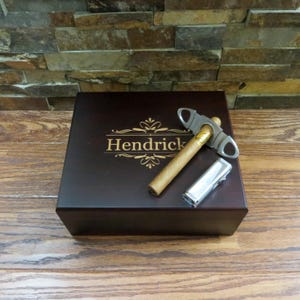 Personalized Cigar Humidor Box, Custom Engraved Keepsake for Men ...