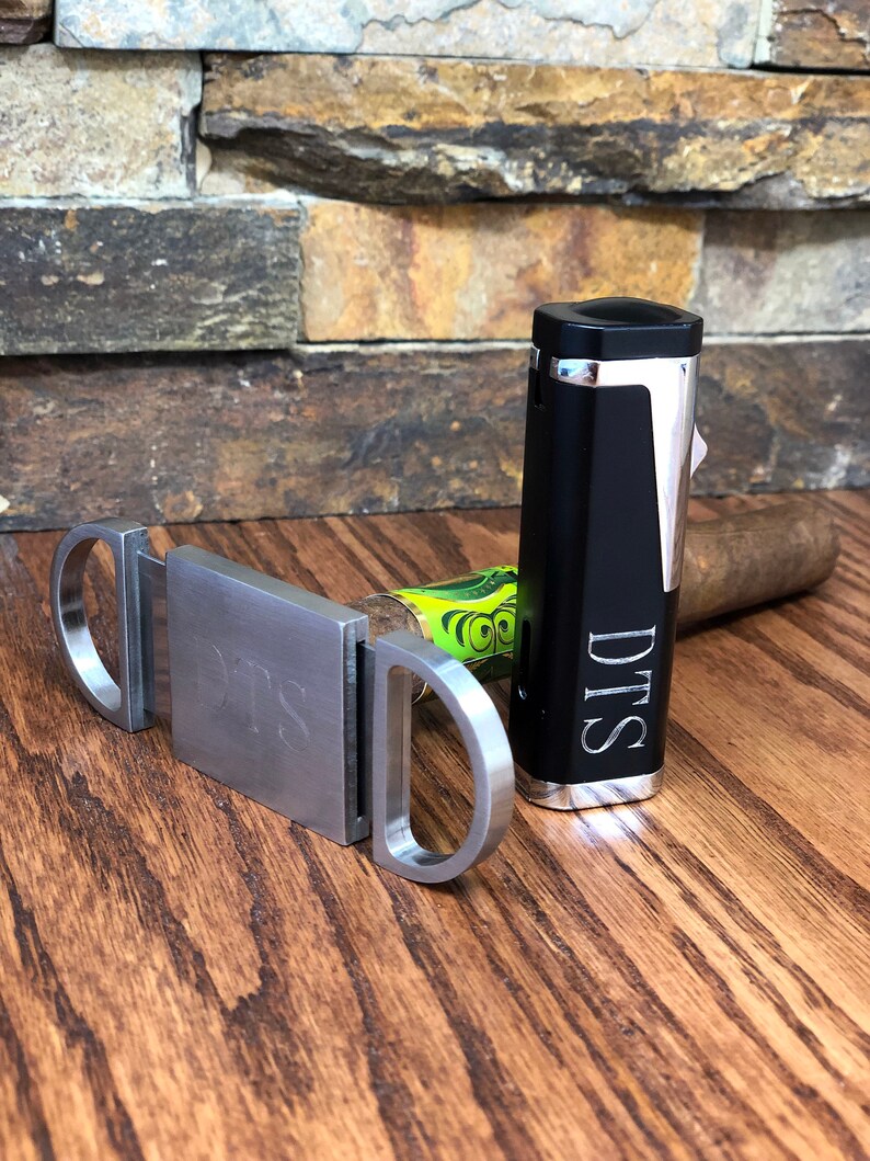 Cigar Lighter with Cutter Set Personalized Gift Set Gifts | Etsy