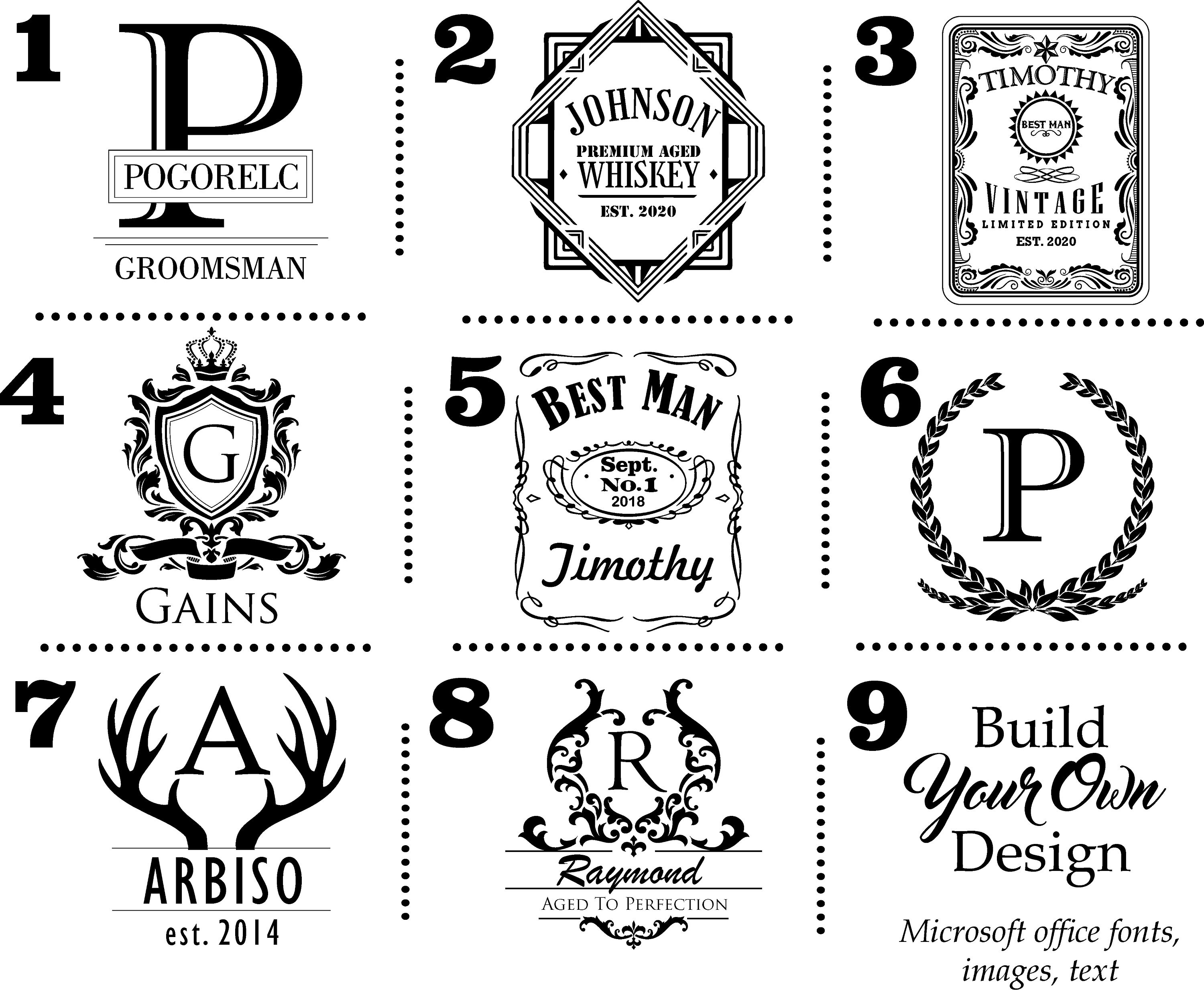 Whiskey Decanter Set Personalized Monogrammed Bourbon | Etsy