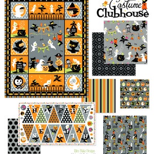Costume Clubhouse Halloween Fabric Panel, Riley Blake Designs, Sheri ...