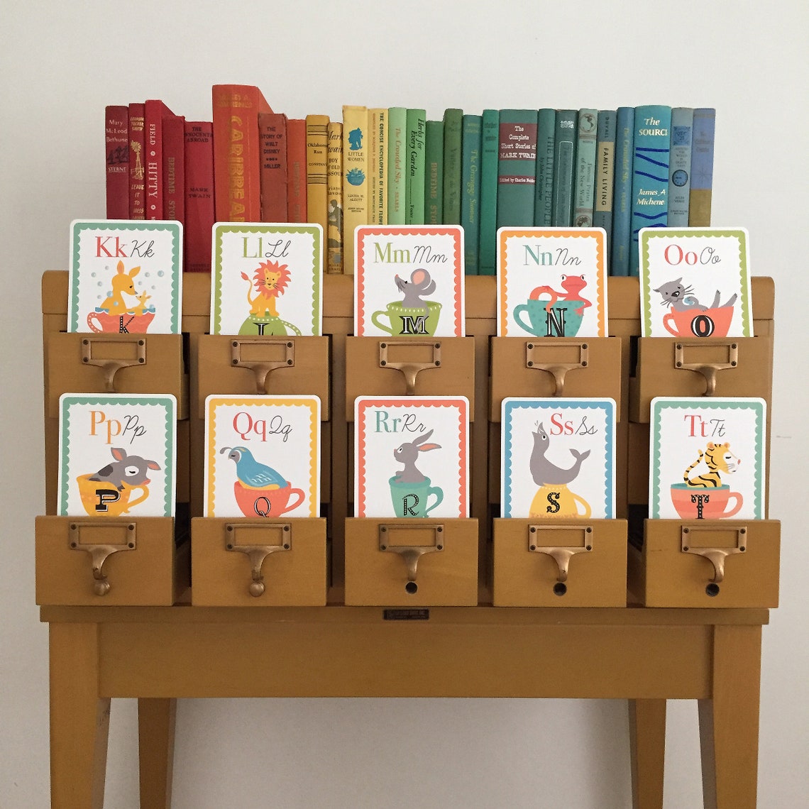 PDF Printable Teacup Animal Alphabet and Counting Card Set | Etsy