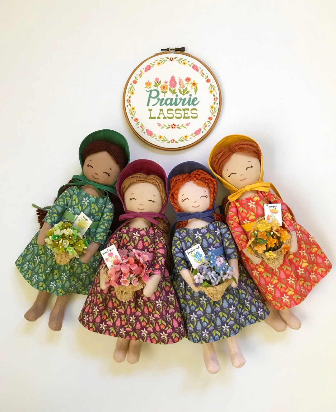 Prairie Lasses Dress and Bonnet PDF Pattern for 12" Doll, Rag Doll ...