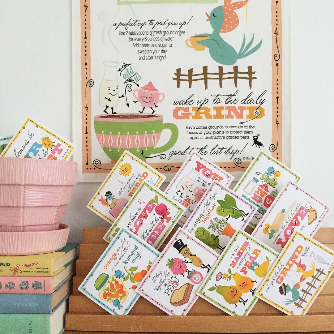 10 Mom's Kitchen Sink Advice Note Cards: My Better Half Set—midcentury ...