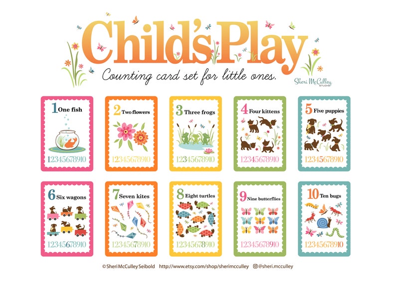 PDF Printable Alphabet and Counting Card Set 36 Child's | Etsy