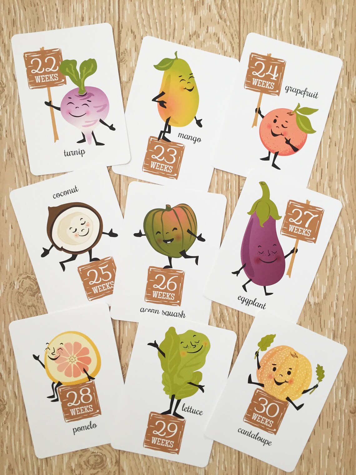 PDF to Print Yourself—grow Baby Grow Week-by-week Pregnancy Card Set ...