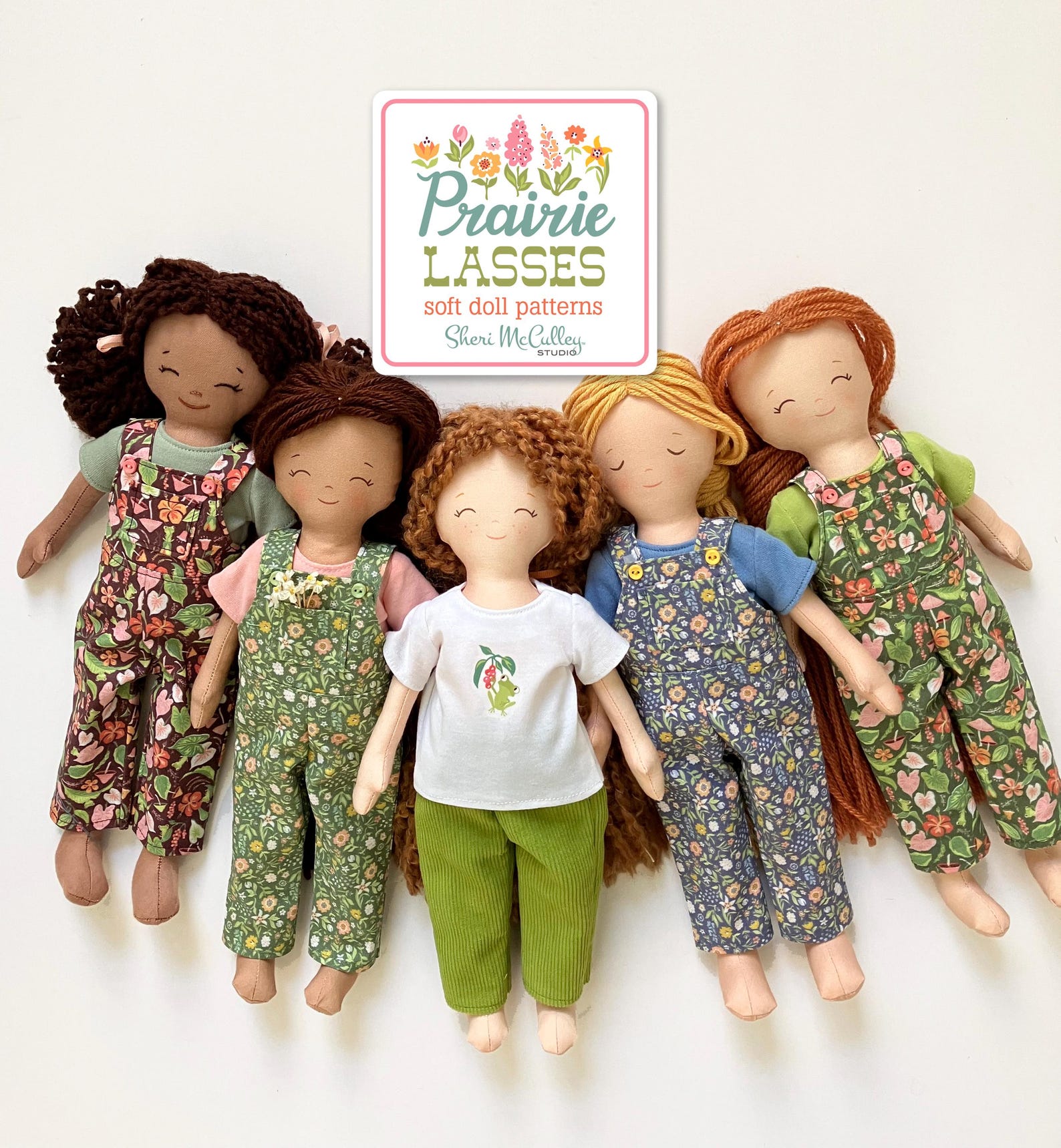 Prairie Lasses Overalls, Pants, and Shirt PDF Pattern for 12" Doll, Rag ...
