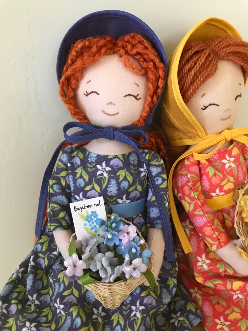 Prairie Lasses Dress and Bonnet PDF Pattern for 12" Doll, Rag Doll ...