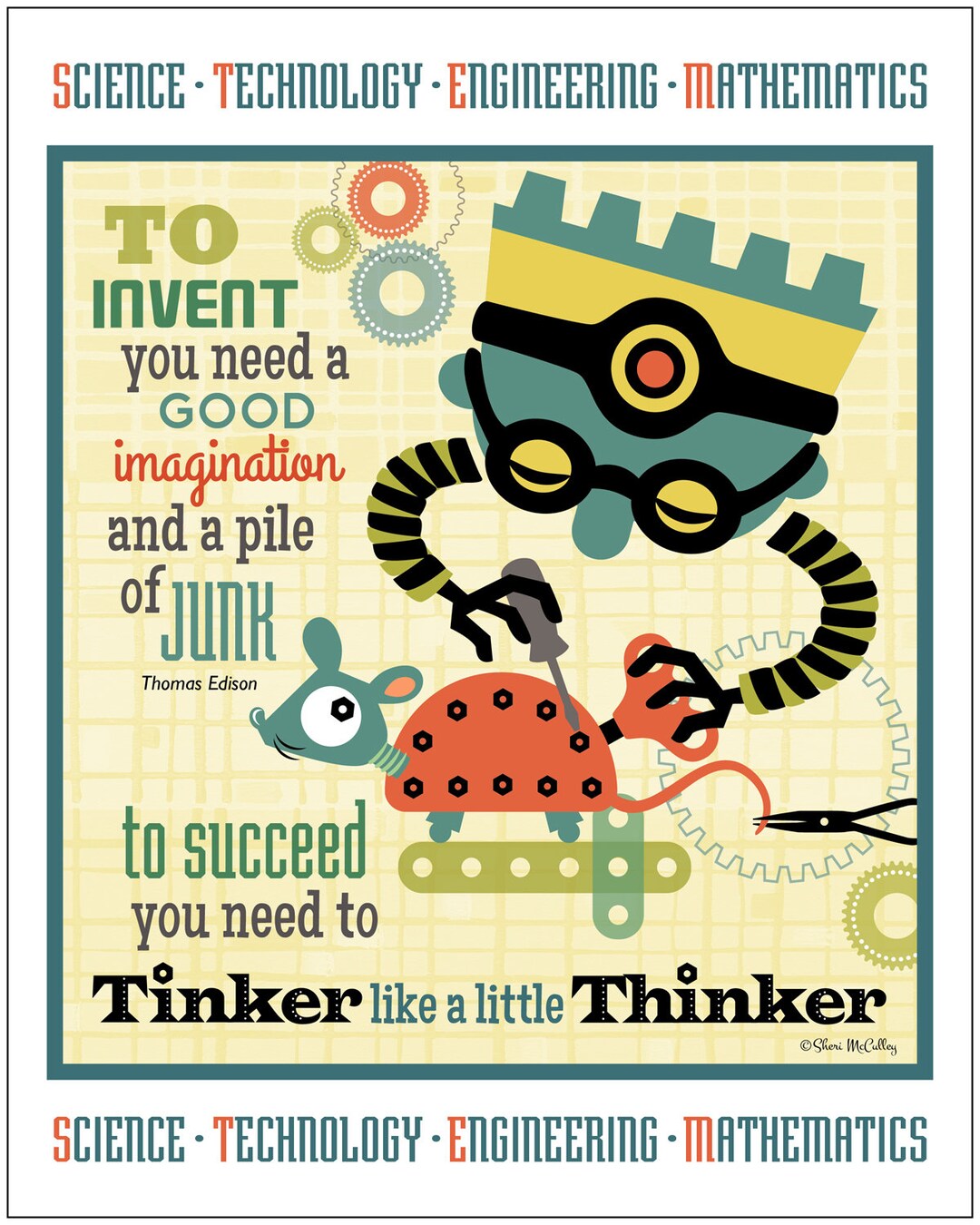 16 X 20 STEM Poster Theme: to Invent You Need a Good Imagination Mouse ...