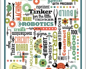 Mechanics STEM Robots Gallery Wall Engineering Science - Etsy