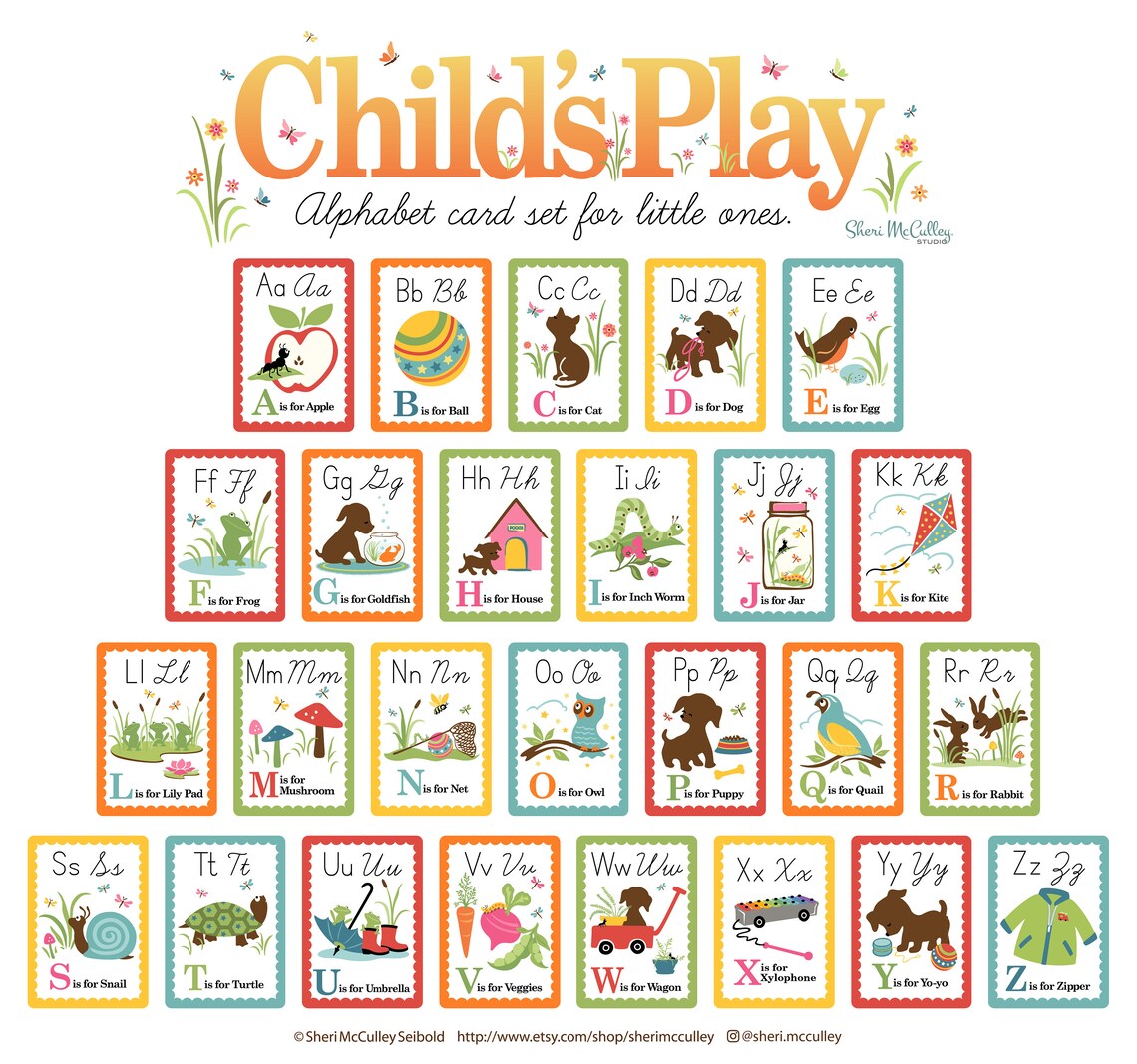 PDF Printable Alphabet and Counting Card Set 36 Child's | Etsy