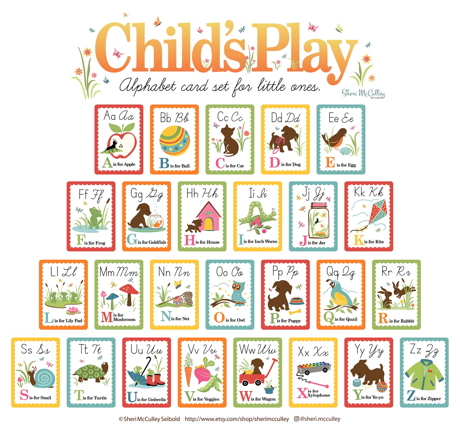 PDF Printable Alphabet and Counting Card Set 36 Child's | Etsy