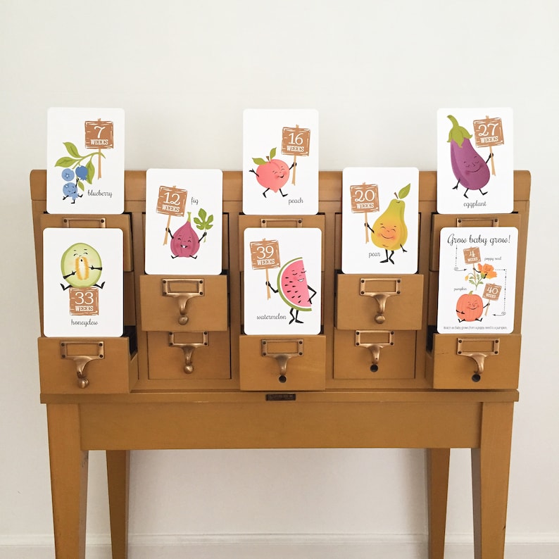 PDF to Print Yourself—grow Baby Grow Week-by-week Pregnancy Card Set ...