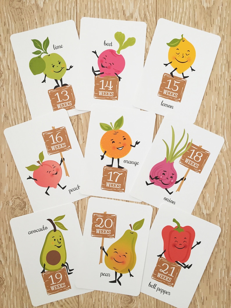 PDF to Print Yourself—grow Baby Grow Week-by-week Pregnancy Card Set ...