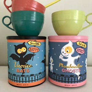 DIGITAL Vintage Style Bats and Ghosts Labels, Vintage Halloween Decor ...