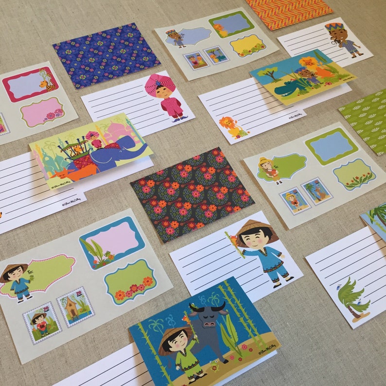 PDF Printable — Wee Are the World Stationery Set of 16 Countries From ...