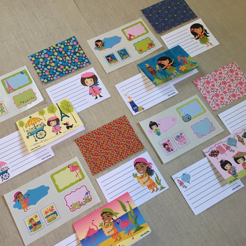 PDF Printable Wee are the World Stationery Set of 16 | Etsy