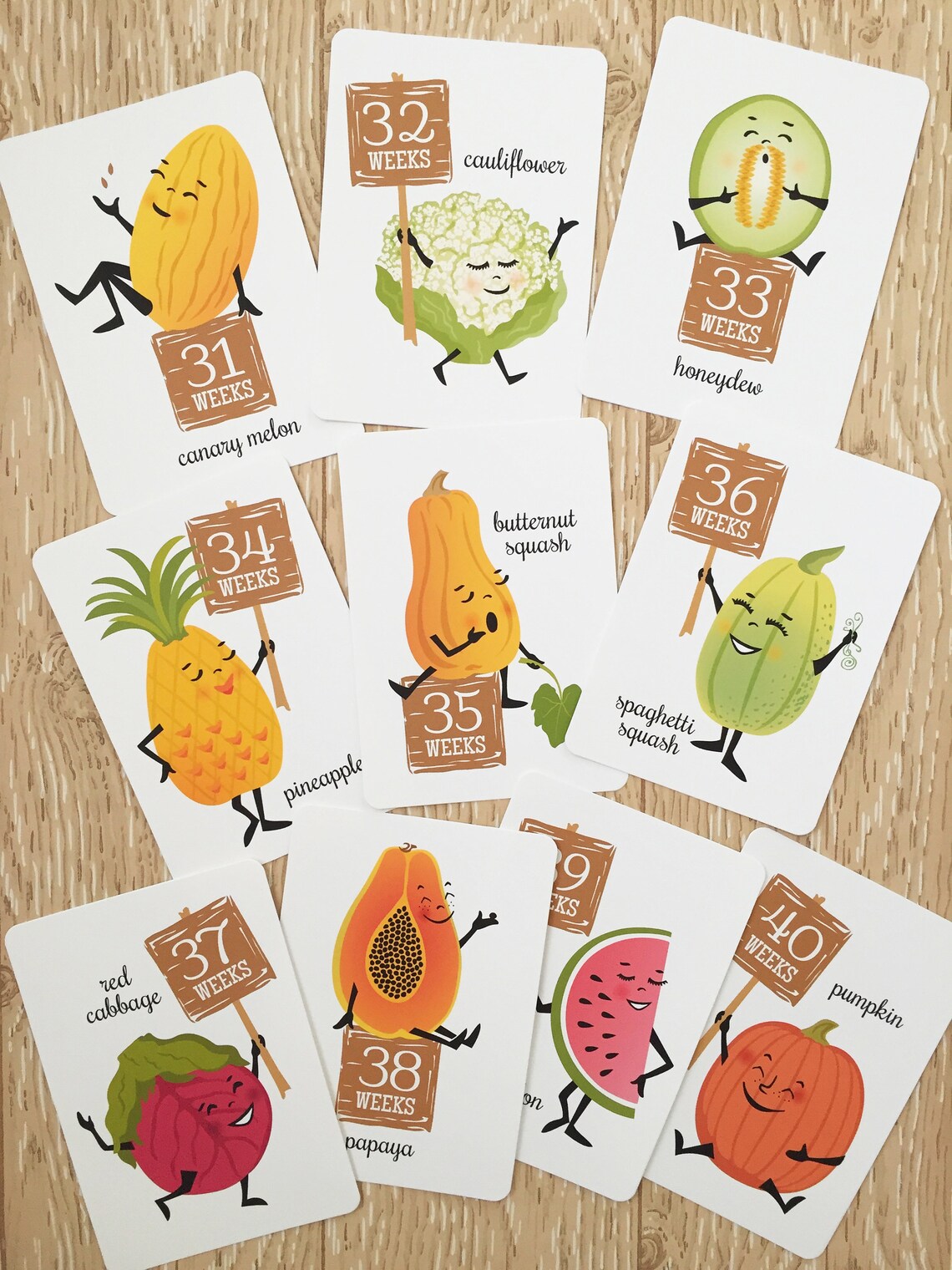 PDF to Print Yourself—grow Baby Grow Week-by-week Pregnancy Card Set ...