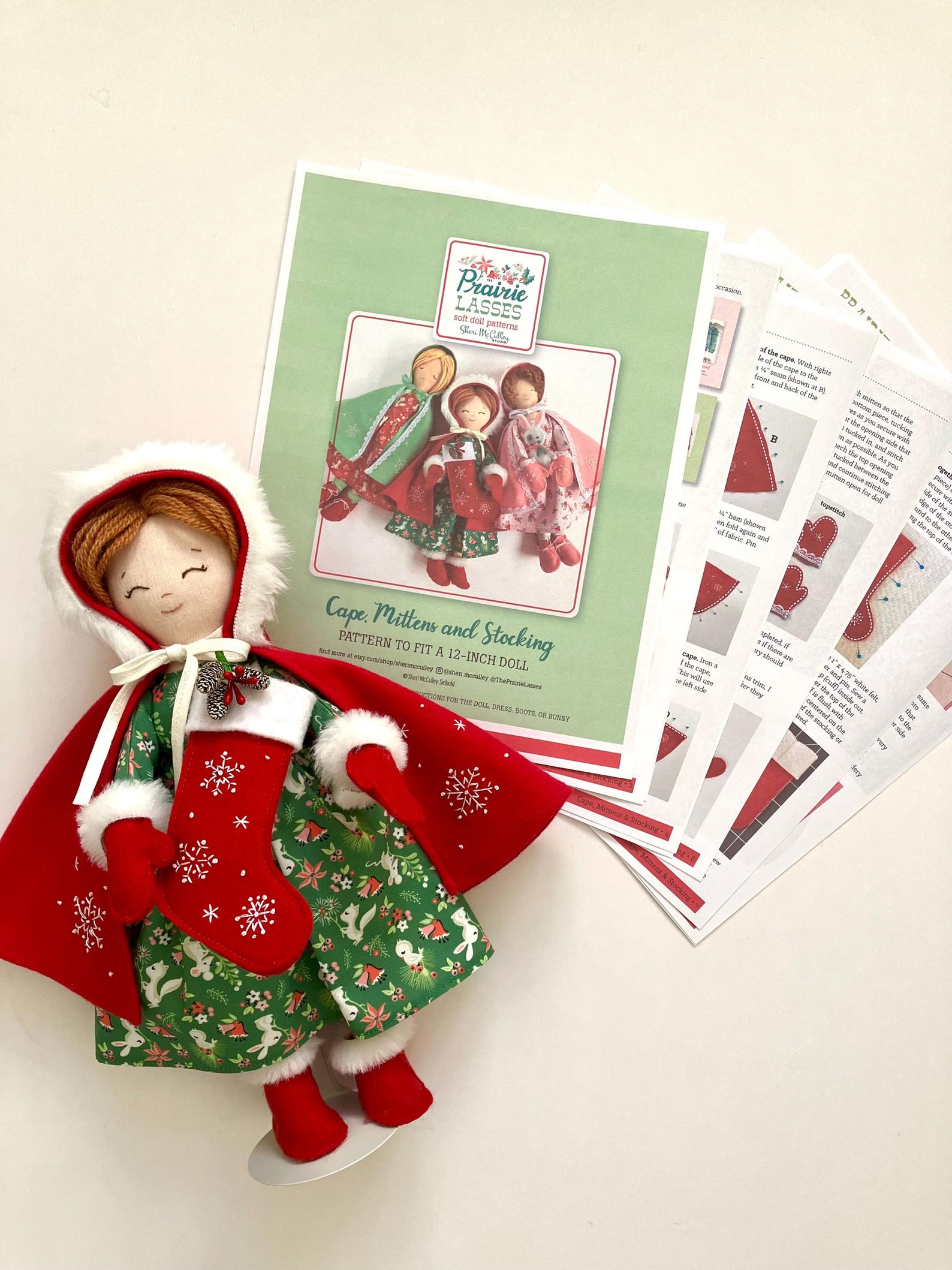 Prairie Lasses Hooded Cape, Mittens and Christmas Stocking PDF Pattern ...