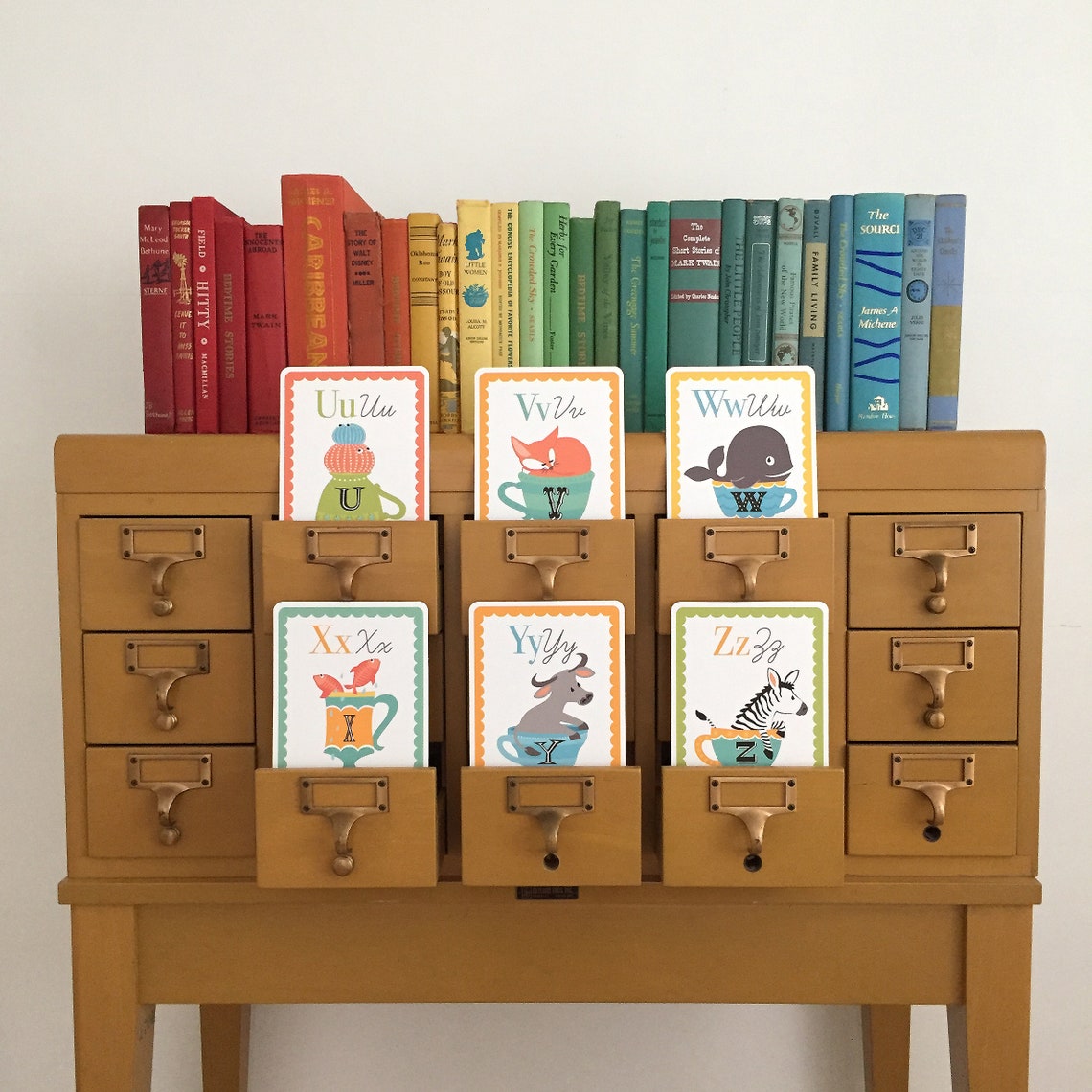 PDF Printable Teacup Animal Alphabet and Counting Card Set | Etsy
