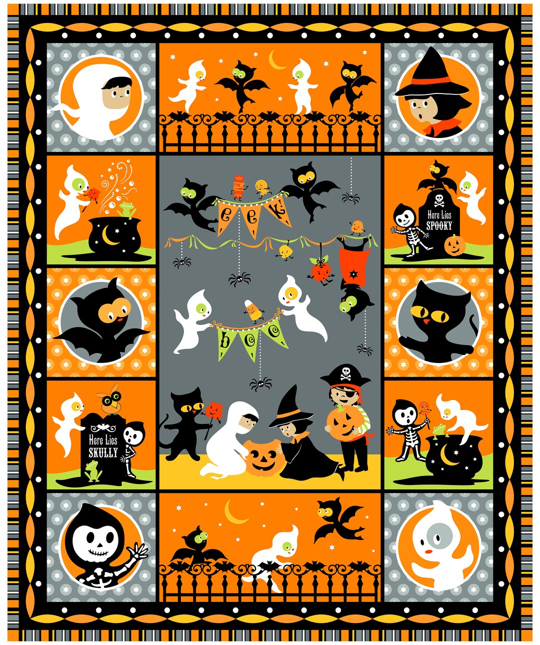 Costume Clubhouse Halloween Fabric Panel, Riley Blake Designs, Sheri ...
