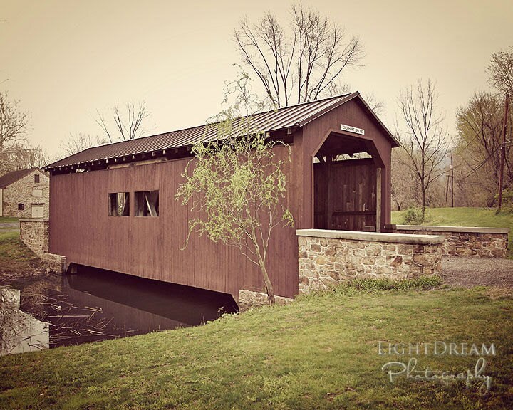Covered Bridge Emerging Into Spring Covered Bridge | Etsy