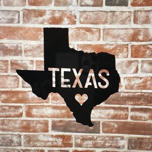 Texas Love Metal Sign Art Texas Metal Decor Texas state Sign | Etsy