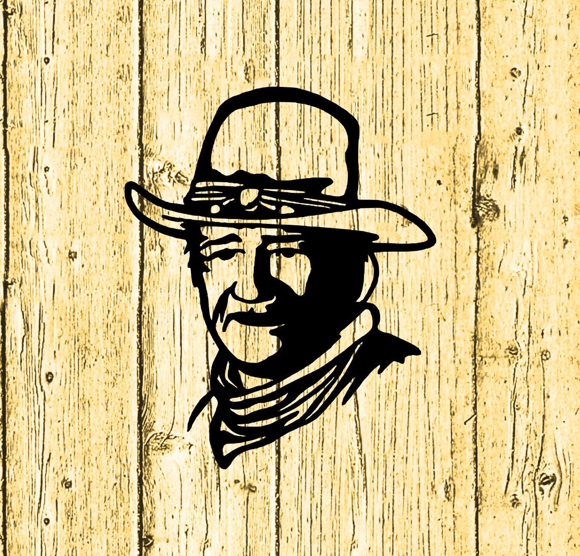 John Wayne Metal Art Sign Silhouette Art Western Art Decor | Etsy